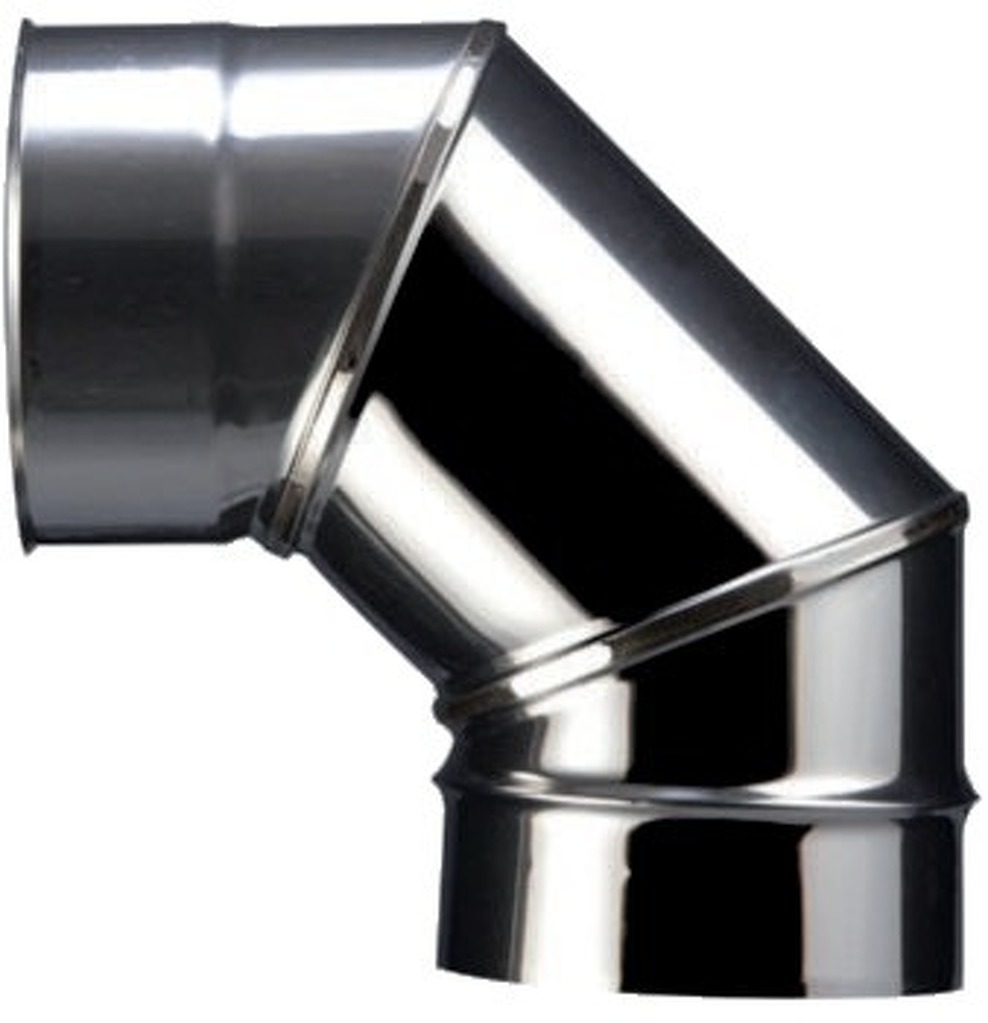 Coude Inox Soude Facette 90° Ø 200 - Poujoulat