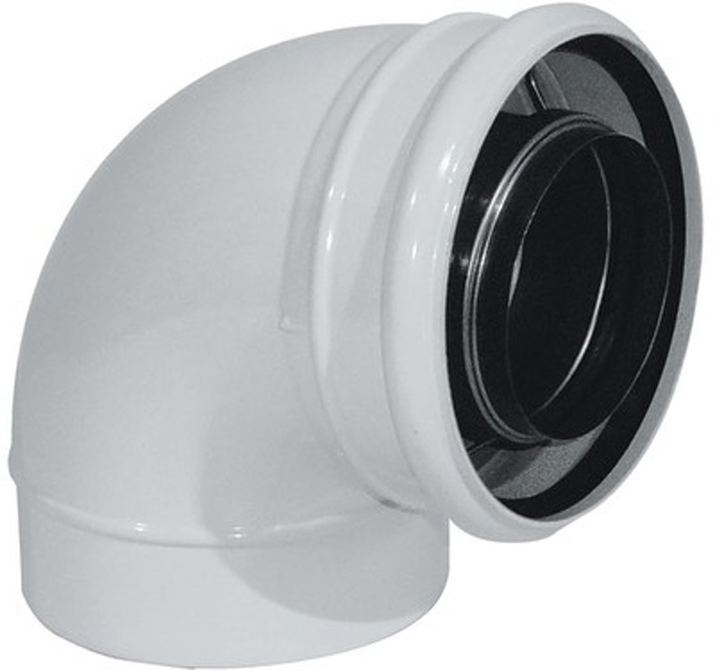Coude ubbink fioul inox/galva non isole 90 blanc 80/125