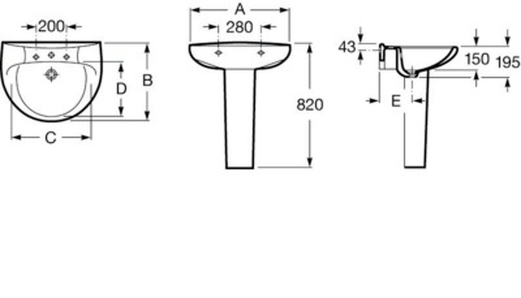 Lavabo Roca Victoria 60x49cm blanc