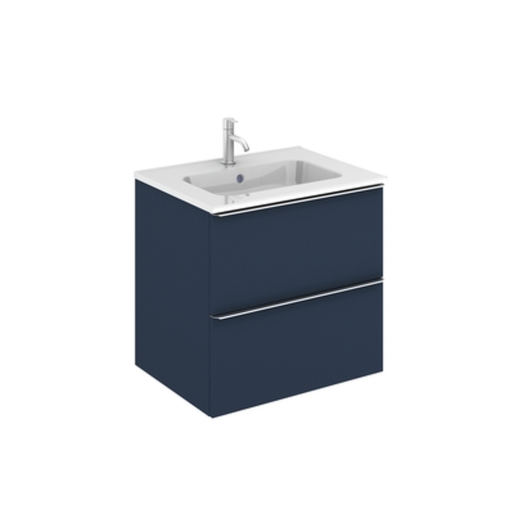 Caisson 2 tiroirs 60cm New Anco - Anconetti - Laqué Bleu Navy Mat avec ...