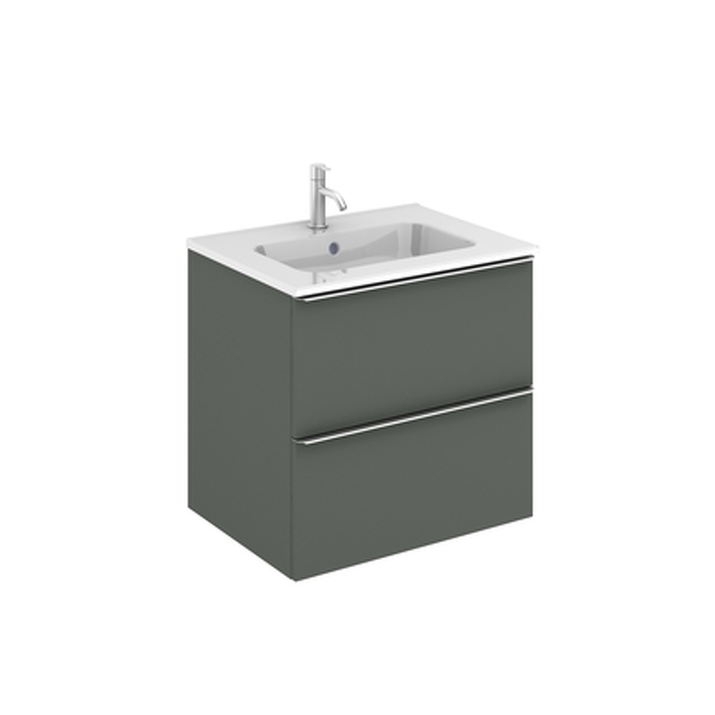 Caisson 2 tiroirs 60cm New Anco - Anconetti - Vert mat avec poignées ...