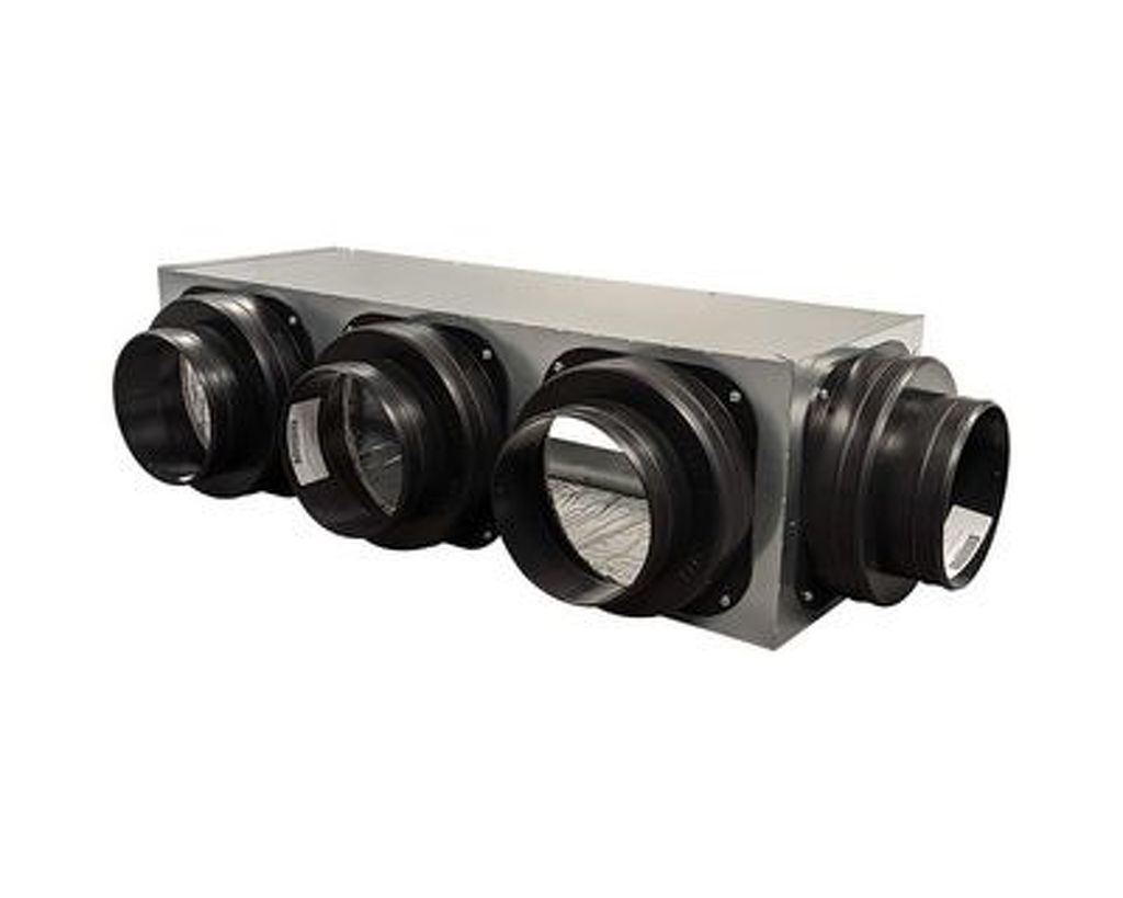 Plénum de soufflage de gainable Daikin FBA-A/FXSQ - Axelair - 4 piquages en ligne et 2 piquages ...